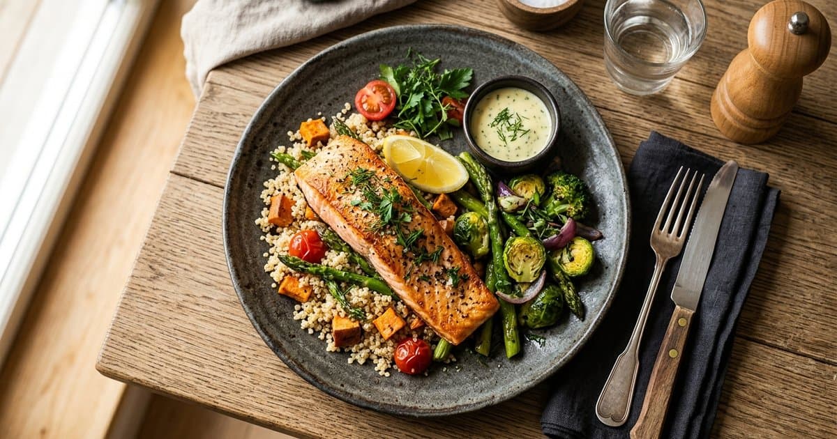 Salmon Meal Prep Container Recipe (41g Protein)